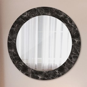 Kulaté dekorativní zrcadlo na zeď Černý mramor fi 60 cm