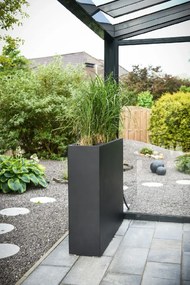 Dělící květináč ELEMENTO, sklolaminát, šířka 117 cm, antracit