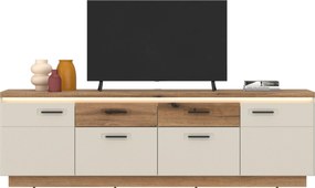 XXXLutz KOMODA POD TELEVIZI, barvy dubu, kašmírová, 210/64,4/44,6 cm Hom`in - TV stolky & komody pod TV - 001803087002