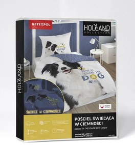 Detexpol Podestýlka svítící ve tmě 140x200 border kolie pes 4088 A bílá bavlna fluo 127