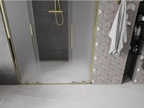Mexen Velar L Duo, posuvné sprchové dveře do otvoru 140 cm, 8mm sklo námraza, zlatá lesklá, 871-140-003-32-50