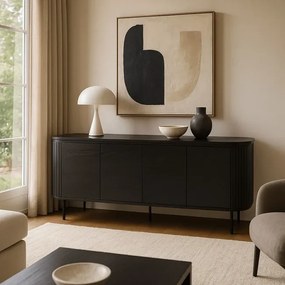 Designová komoda Lulea v elegantní černé 200cm