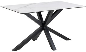 Jídelní stůl Heaven 135 cm bílý mramor/černý