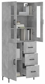 Skříň highboard betonově šedá 69,5x34x180 cm kompozitní dřevo - Default Title