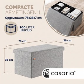 Casaria Skládací úložná lavice 80×40 cm – šedá, MDF