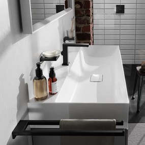 Hansgrohe Tecturis E, páková umyvadlová baterie 110 Fine CoolStart EcoSmart+ s odtokovou garniturou, černá matná, HAN-73023670