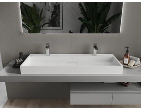 Mexen Ava, umyvadlo na desku z konglomerátu 2/O 120 x 46 cm, bílá, 23011202