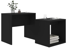 Set konferenčních stolků černý 48 x 30 x 45 cm dřevotříska - Default Title