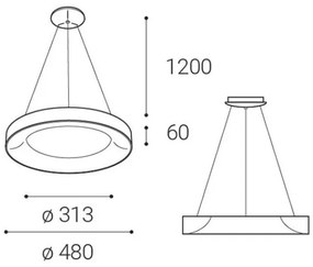 LED2 - LED Lustr na lanku BELLA LED/40W/230V 3000/4000K černá