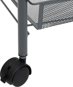 Kuchyňský vozík se 3 patry šedý 46 x 26 x 64 cm železo 336324