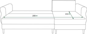 Rozkládací oboustranná sedací souprava do L SILVIANO 230x140 cm, šedá