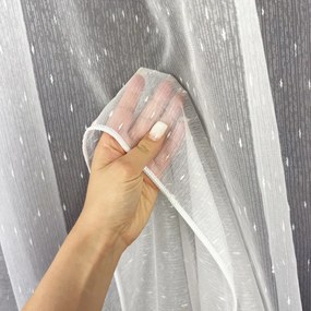 Voálová záclona Rain s olůvkem bílá metráž Ervi 163