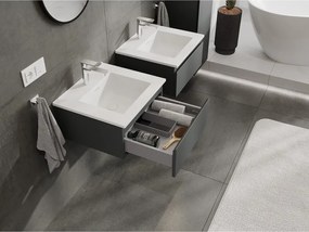 Mexen Orio, koupelnová skříňka 50 cm s umyvadlem Otis, 1 zásuvka, grafitová matná/bílá matná, 91A10-05023-1-BF66-W18M01