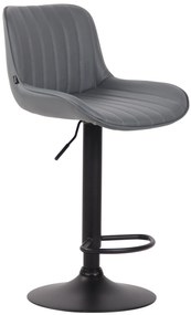 Barová židle Haugo - umělá kůže - černý rám | šedá