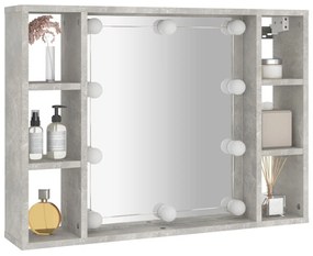 Petromila Zrcadlová skříňka s LED betonově šedá 76 x 15 x 55 cm