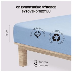Andrea Simone Jersey Lycra prostěradlo Andrea Simone boxspring - Modrá (Della Robbia Blue 16-4020) 90 x 200