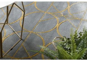 koberec EMERALD výhradní 1010 glamour, stylový kruhovýy šedá / zlato velikost 160x220 cm | krásné koberce cz