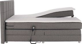 Elektrická polohovací postel, boxspring, šedá, 160x200, MURKO NEW
