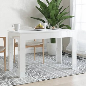 vidaXL Marketos Jídelní stůl bílý vysoký lesk 120 x 60 x 76 cm kompozitní dřevo
