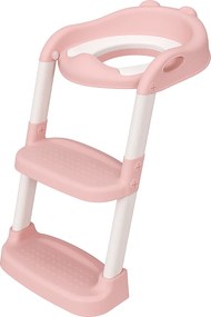 Dětské schůdky 03 s nástavcem na WC růžové