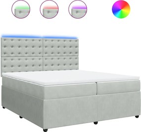 Box spring postel s matrací světle šedá 200x200 cm samet 3294742
