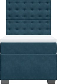 Box spring postel s matrací modrá 80 x 200 cm samet 3290778