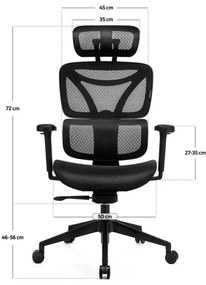 Kancelářská ergonomická židle LEVANO černá
