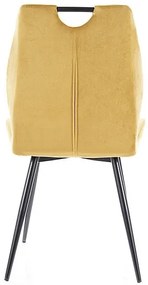 Jídelní čalouněná židle CORA VELVET žlutá curry/černá