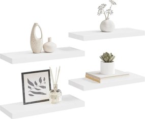 Plovoucí nástěnné police 4 ks bílé 60 x 23,5 x 3,8 cm MDF 323813