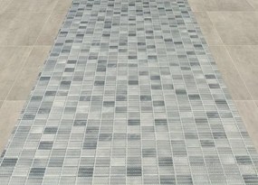 Breno Koupelnová pěnová předložka SOFTY-TEX 79847 šedé dlaždice, šíře 65 cm, Šedá