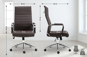 Kancelářská židle Kolumbus pravá kůže – hnědá