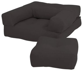 Dětské rozkládací křesílko s taburetkou Karup Design Mini Cube Dark Grey