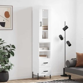 vidaXL Skříň highboard 34,5 x 34 x 180 cm kompozitní dřevo [3199309] Barva: bílá s vysokým leskem