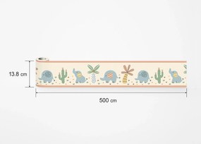 Dětská samolepící bordura na zeď Broskvoví Sloni | 5 m x 13.8 cm | DWBD8503