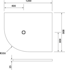 Polysan FLEXIA 120 x 80 x 2,5 cm 91291 sprchová vanička s možností úpravy rozměru pravá