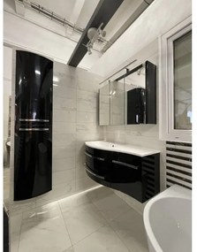 Kingsbath Vanessa Black 170 vysoká závěsná skříňka do koupelny