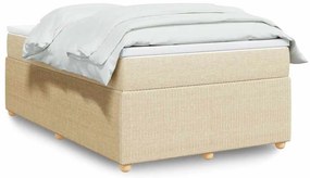 Box spring postel s matrací krémová 120x190 cm textil 3285558