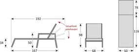 Doppler ACTIVE - zahradní hliníkové lehátko - Rozbalené zboží (N606)