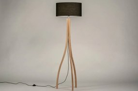 Stojací designová lampa Arbon Black and Wood