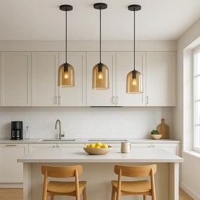 Toolight Amber, závěsné svítidlo 1xE27 APP1704-1PC, hnědá-černá, OSW-04335