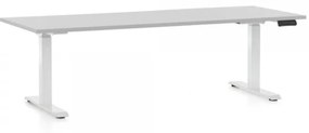 Výškově nastavitelný stůl OfficeTech C, 200 x 80 cm, bílá podnož