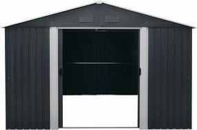 Riwall PRO RMSA 12x10 Anthracite - zahradní domek kovový 3 x 3,7 m se sedlovou střechou antracit