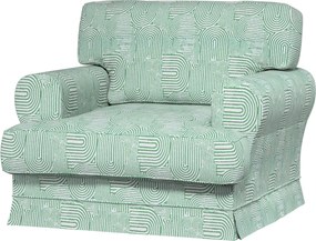 Potah na křeslo IKEA Ekeskog barva zelená látka pletený vzor, vzorované