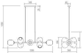 Smarter Závěsné svítidlo Pierce, š.120cm Barva: Matná zlatá