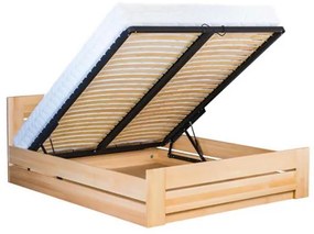 Dřevěná postel LK198 BOX, 100x200, buk (Barva dřeva: Bělená)