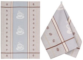 Bellatex Kuchyňská utěrka 1 ks 50x70 cm Espresso hnědá, šedá