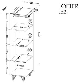 Dolmar Skříň Lofter LO2