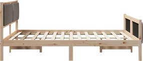 Rám postele Hnědá a taupe 160 x 200 cm Masivní borovicové dřevo 3394311