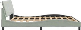 Rám postele s LED osvětlením bez matrace Hanko světle šedý 180 x 200 cm samet 3213793