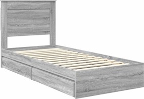 Postel s úložným prostorem se zásuvkou Šedá Sonoma 75 x 190 cm 3410283